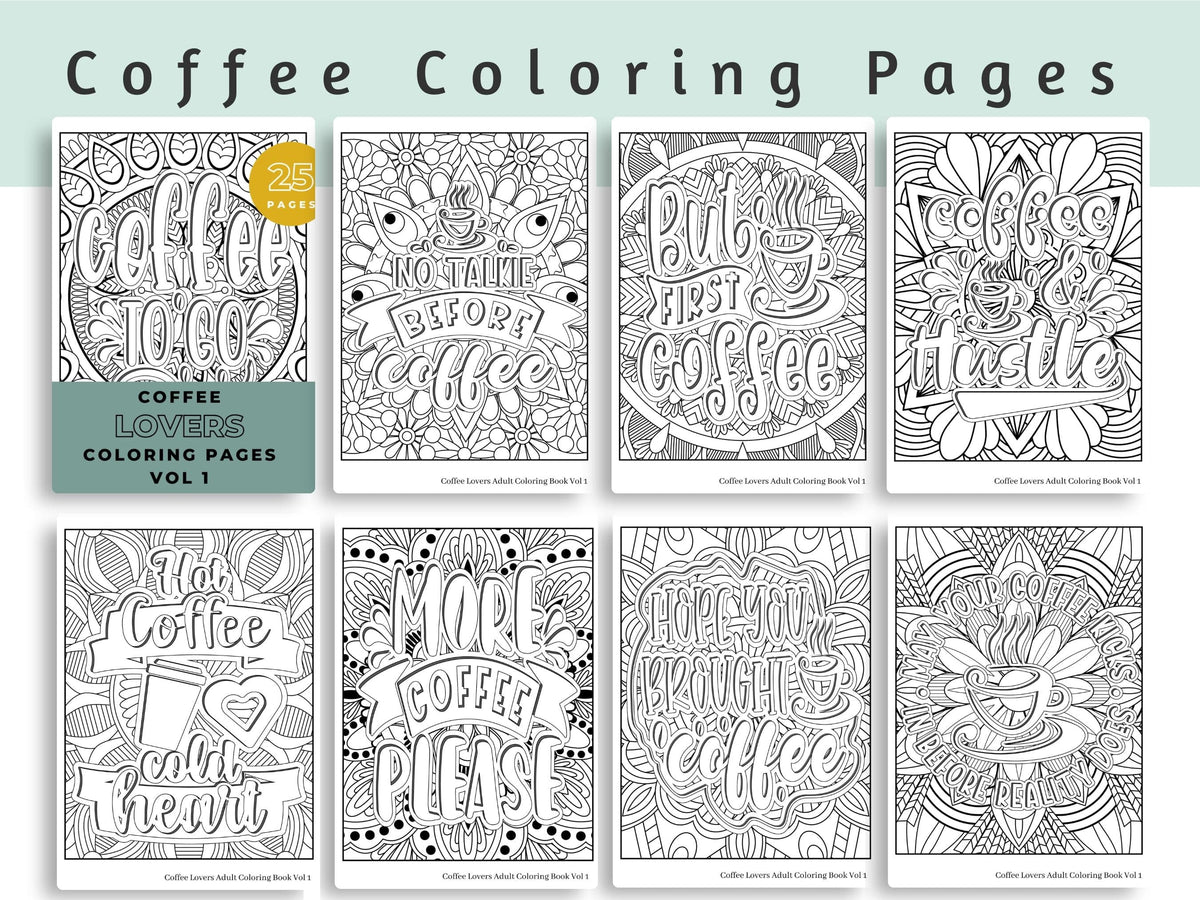 Coffee Lovers Coloring Pages Vol 1 - Goal Success Coach