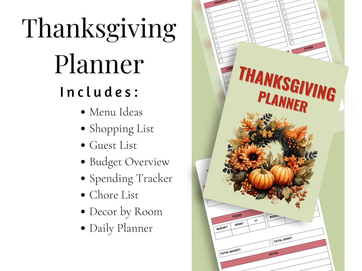 Thanksgiving Planner- Simple - Goal Success Coach